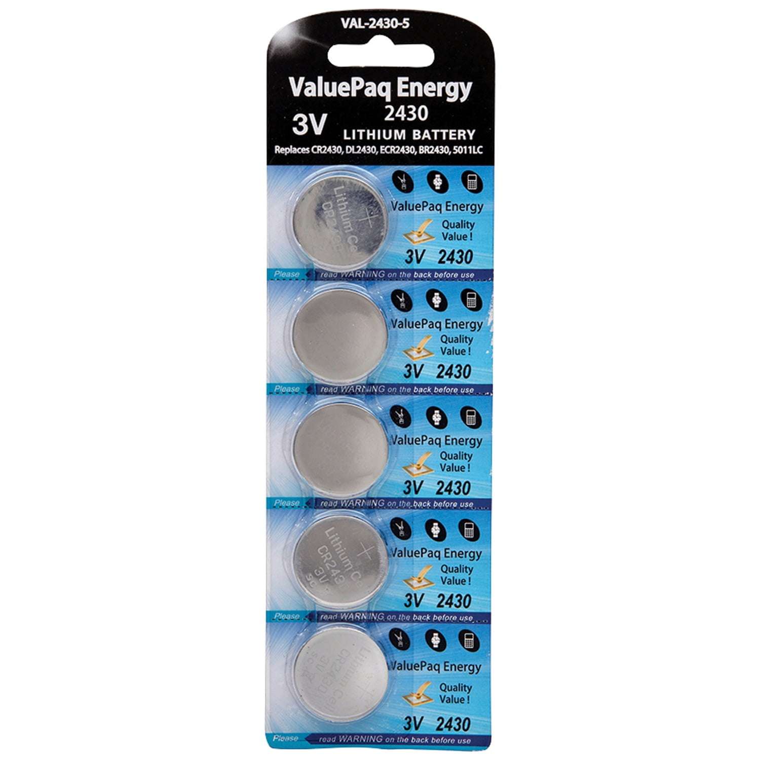 Dantona VAL-2430-5 ValuePaq Energy 2430 Lithium Coin Cell Batteries, 5 ...