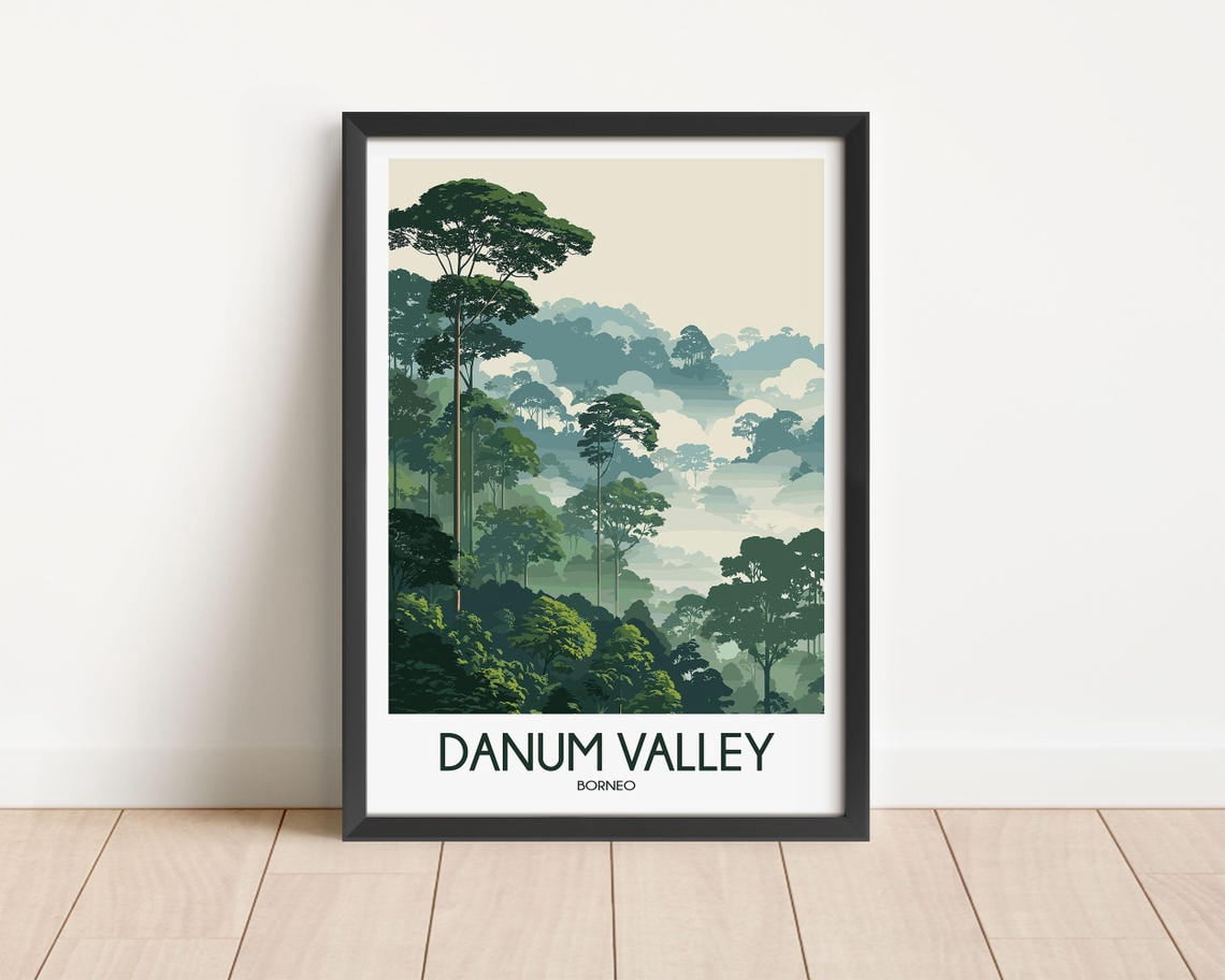 Danum Valley Poster Borneo Scenic Nature Wall Art Print, Unframed ...