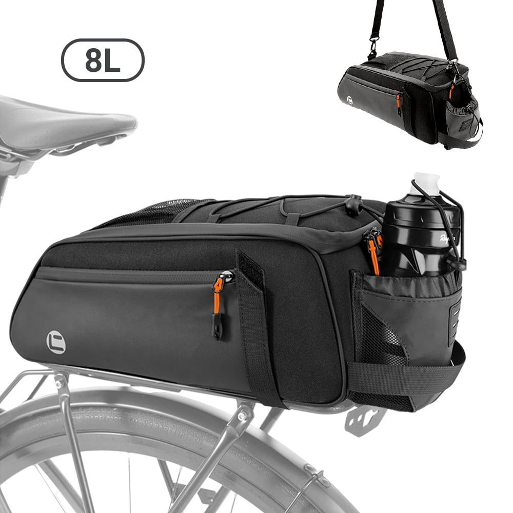 Danuosie Rear Bike Rack Bag 8L Waterproof Bicycle Trunk Bag with Water ...