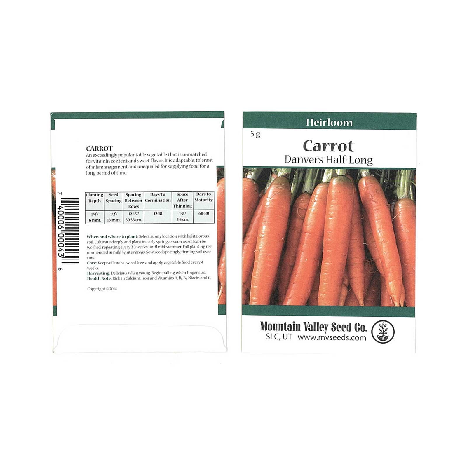 Danvers 126 Carrot Garden Seeds - 5 Gram Packet - Non-GMO, Heirloom ...