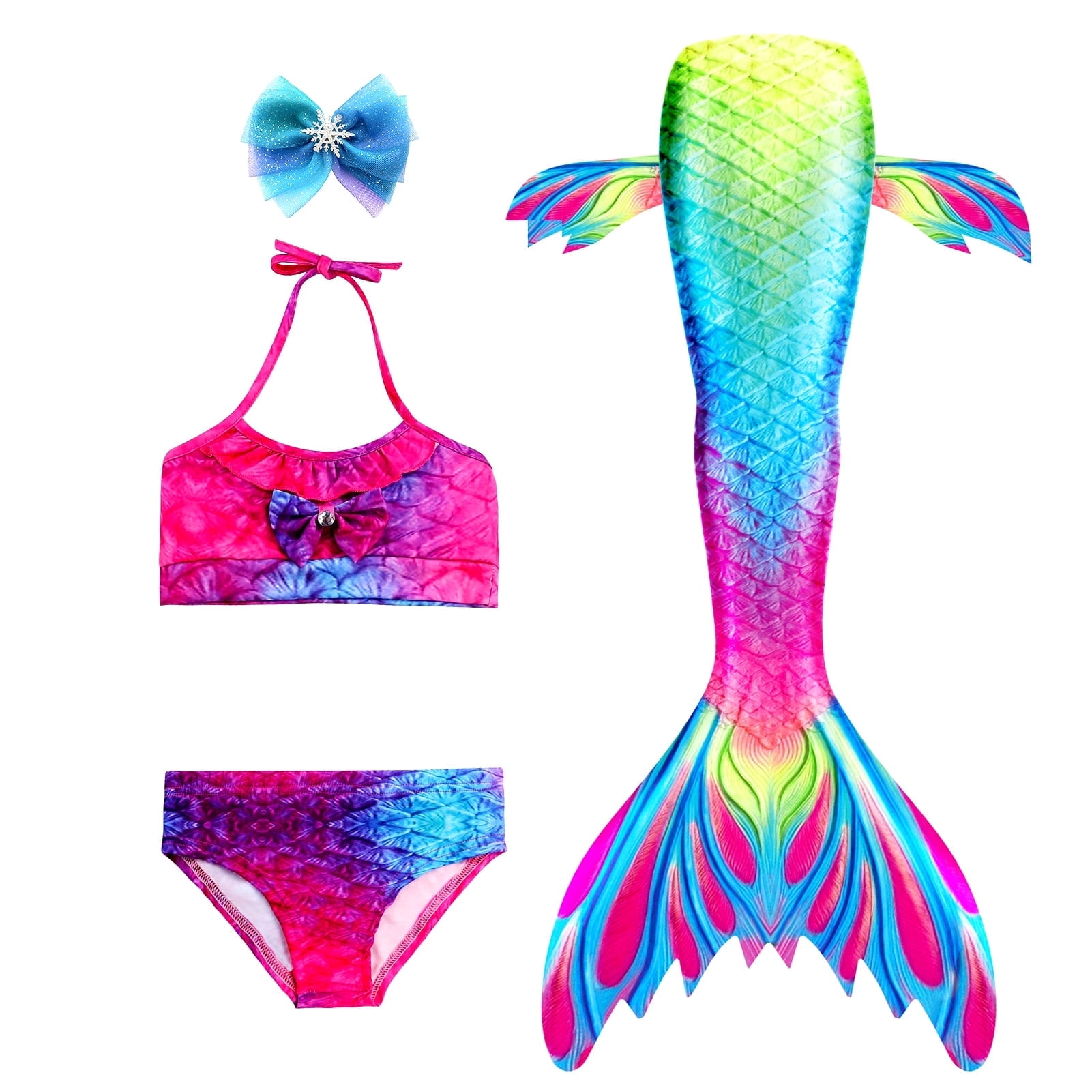 Danvren Girls Mermaid Tails Two-Piece Swimsuit Set, Little Girls 3 ...