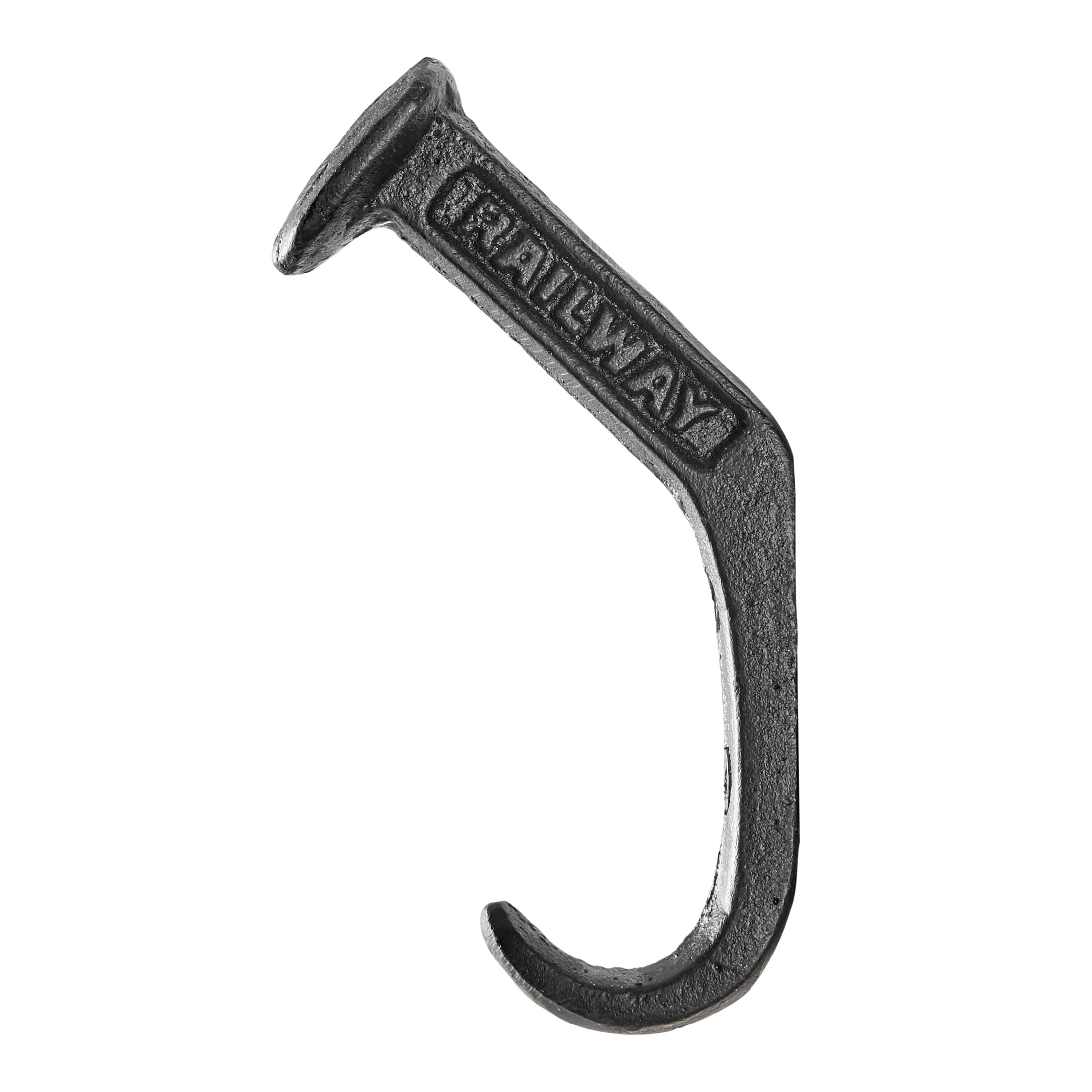 Danya B. Decorative Black Cast Iron Railway Spike Wall Mount Hook Set ...