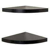 Danya B. Black Veneer Corner Radial Shelves (Set of 2) - Walmart.com