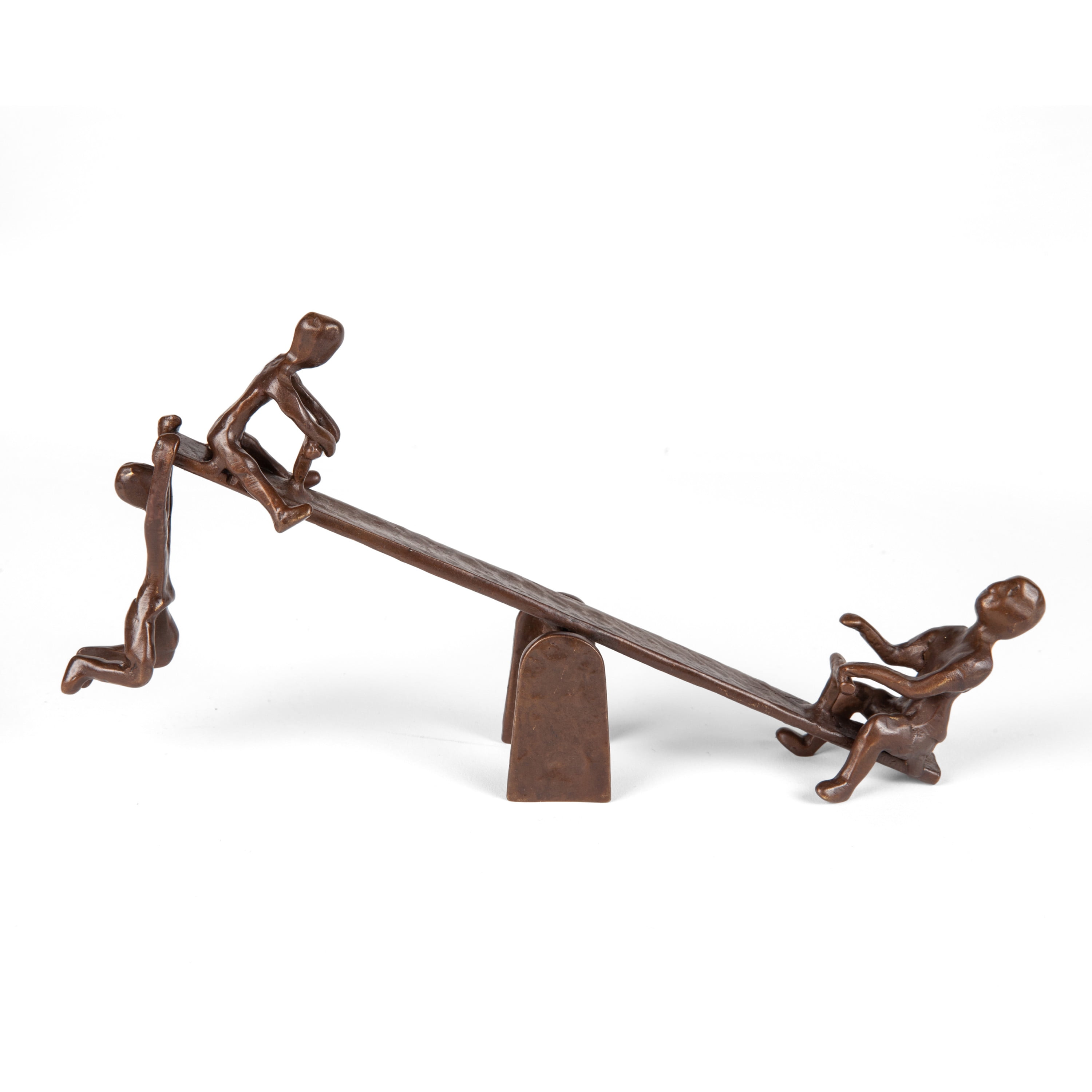 Danya B Cast Bronze 10 in Wide Kids Playing on See Saw Sculpture ...