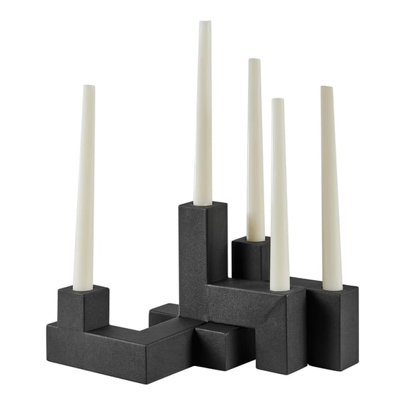 Danya B. Contemporary Black Metal 2-Piece Stacking Candelabra Taper ...