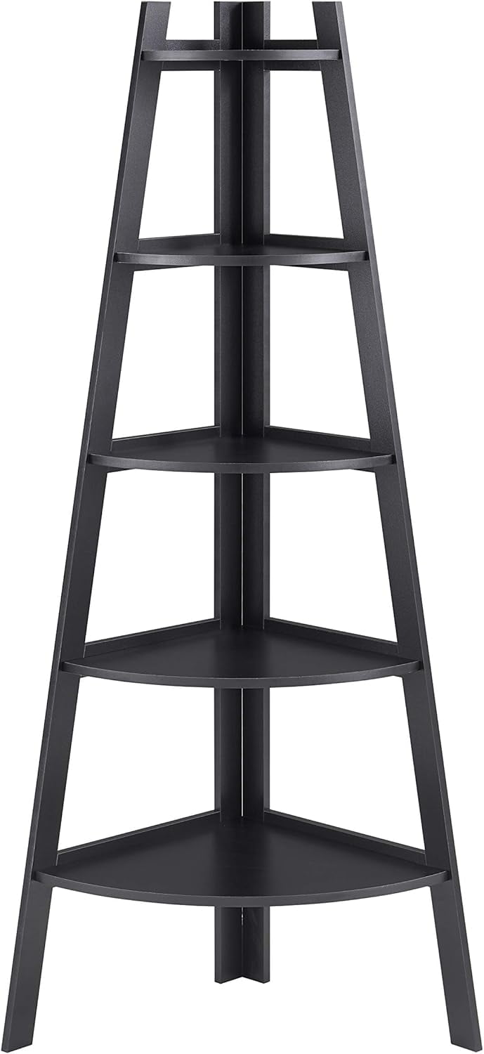 Danya B. Free Standing 5-Tier Pyramid Corner Ladder Display Shelving ...