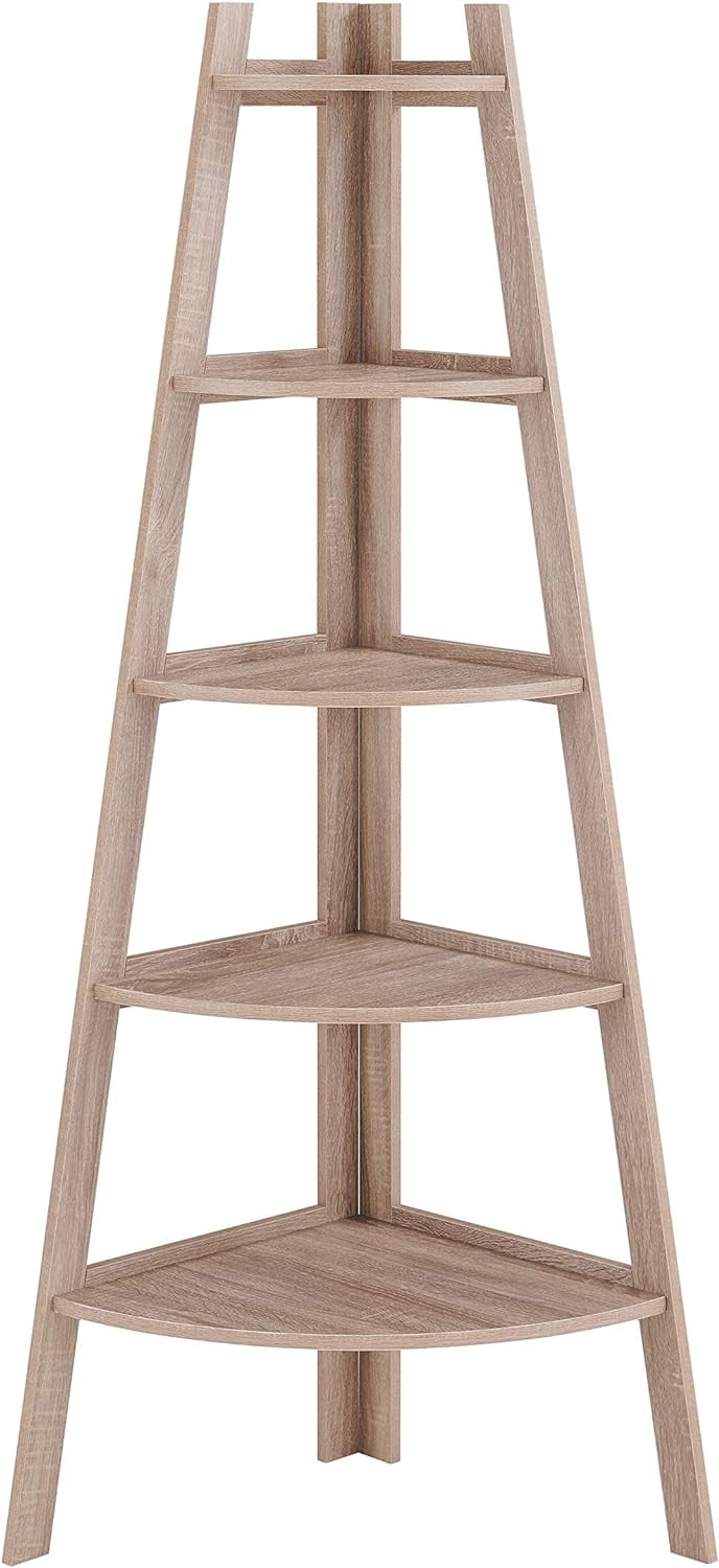 Danya B. Free Standing 5-Tier Pyramid Corner Ladder Display Shelving ...