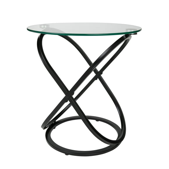 Black Glass End Table