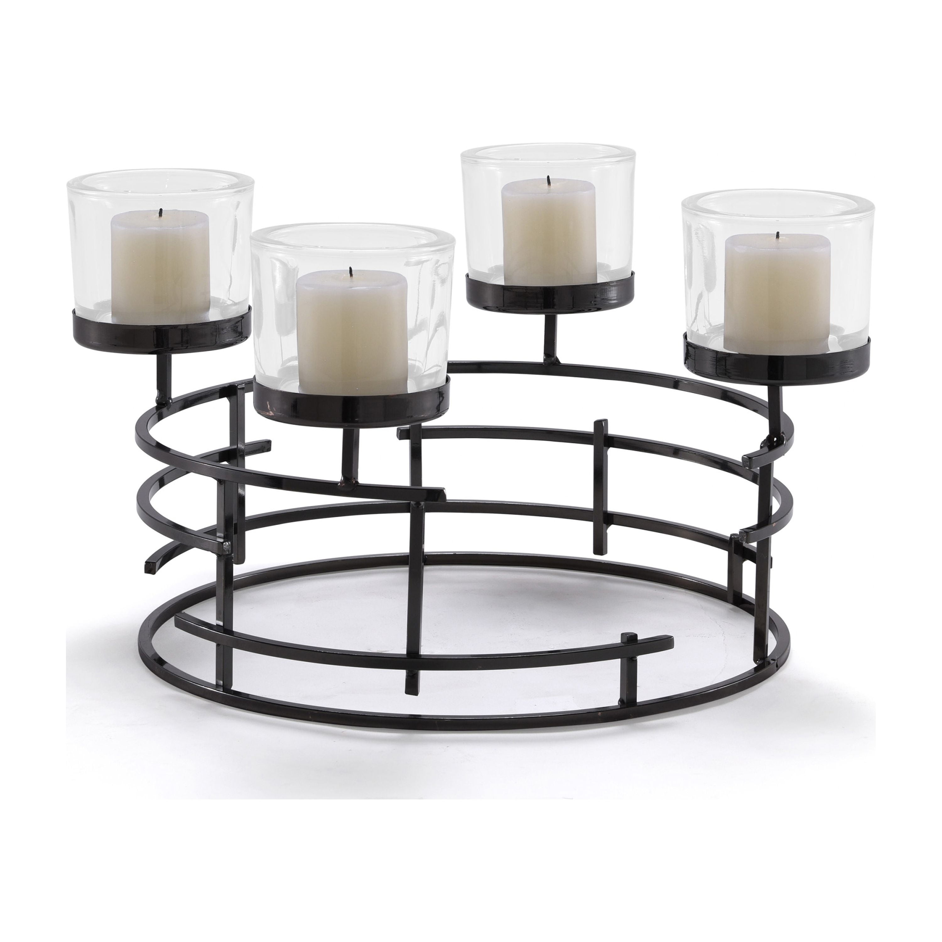 Danya B. Metallic Smoke Black Round Candleholder - Walmart.com