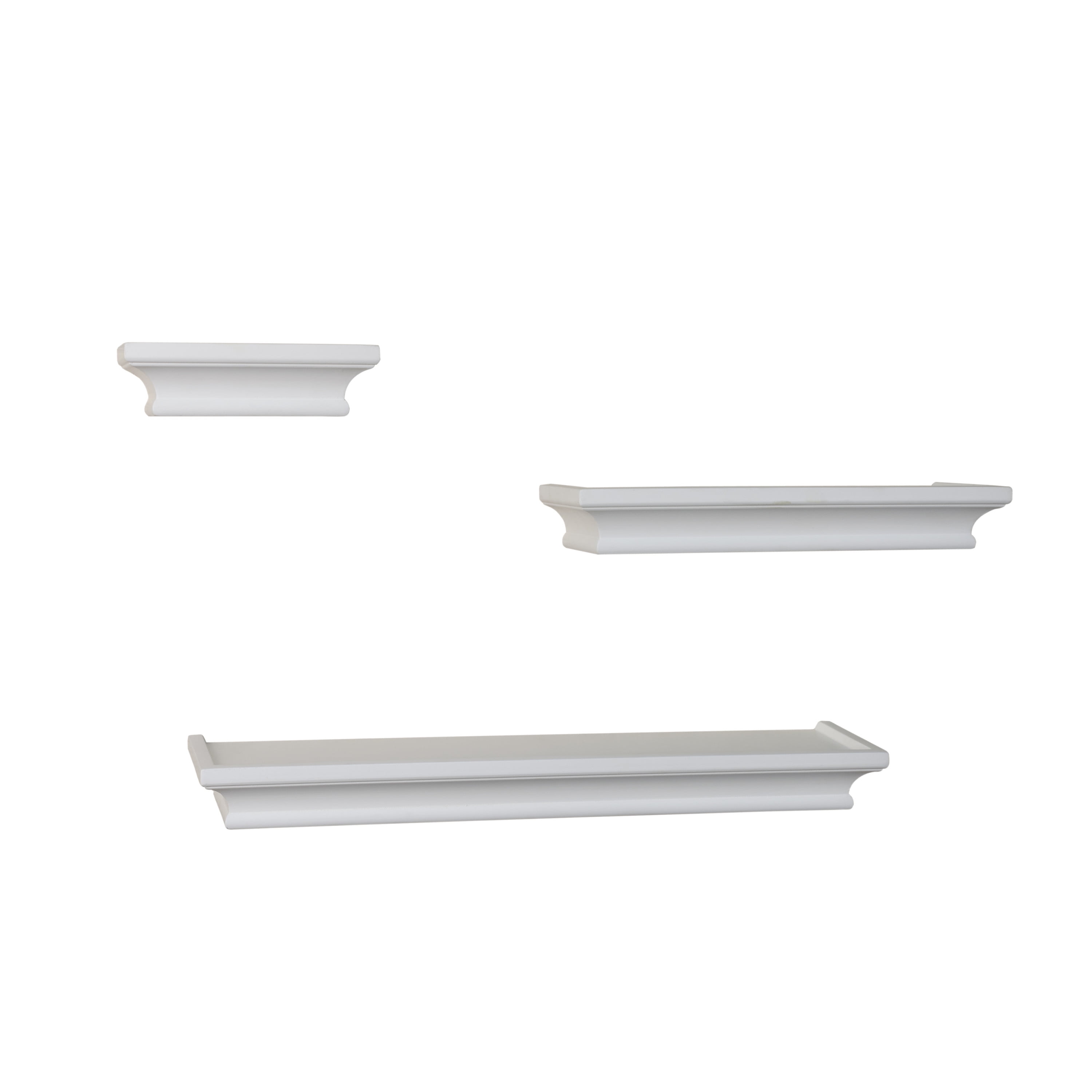 Danya B. Set of 3 Cornice Ledge Shelves - White - Walmart.com