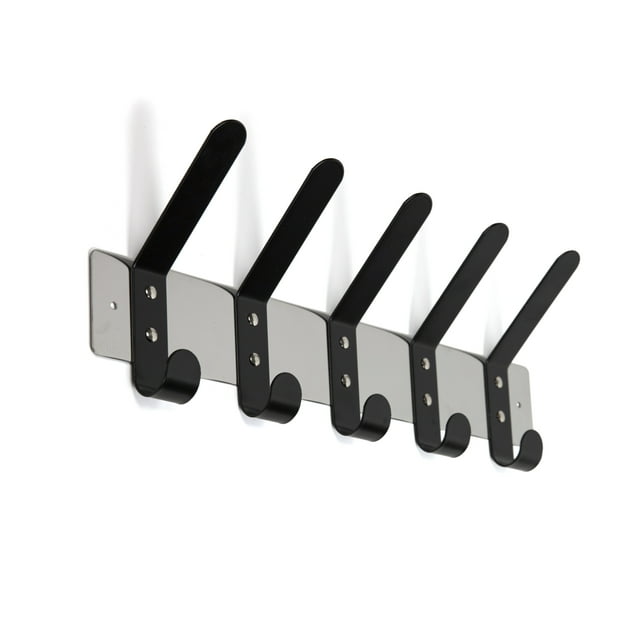 Danya B Stainless Steel Hanging Rack with Black Hooks - Walmart.com