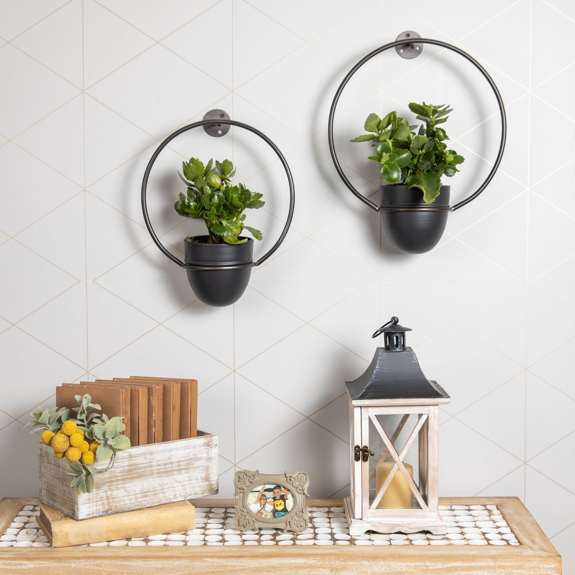 Danya B. Urban 2-Piece Metal Hanging Planter Set - Walmart.com
