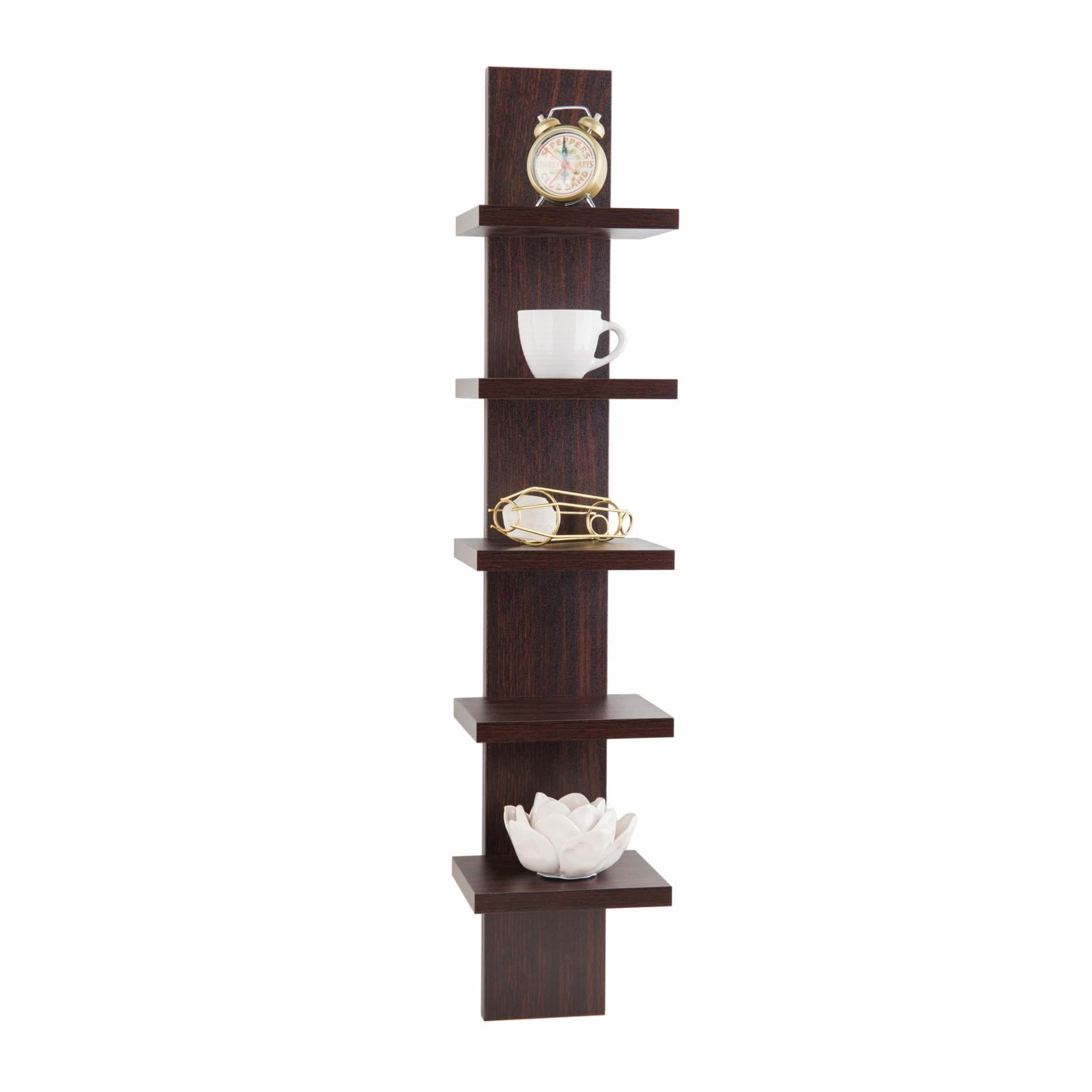 Danya B. Utility Column Spine Wall Shelves - Walnut - Walmart.com