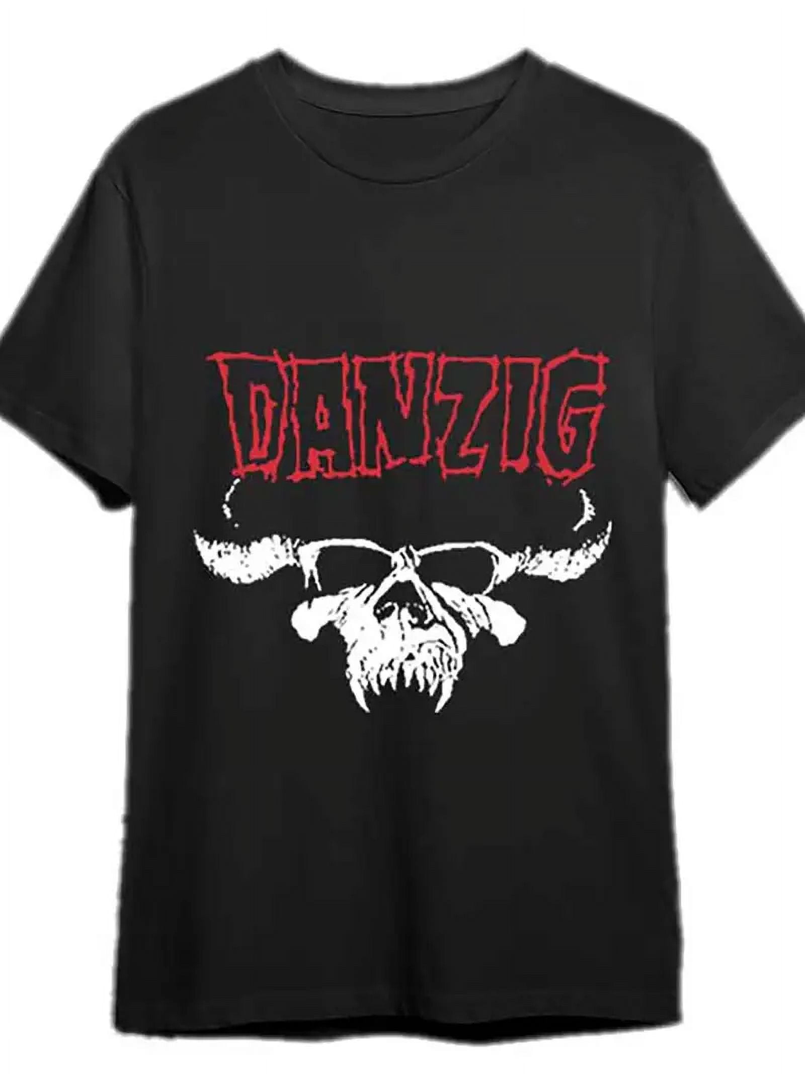 Danzig Band Men's Black Graphic T-Shirt - Bold "DANZIG" Skull Design ...