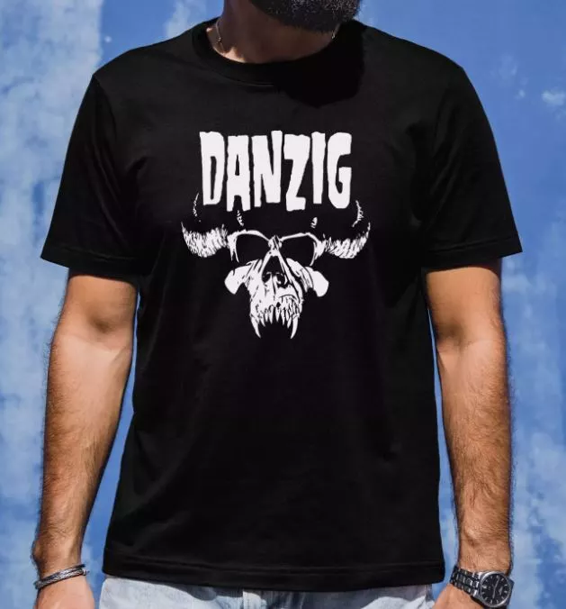 Danzig Skull Logo Graphic T-shirt – Classic Punk Rock T-shirt, Multi ...