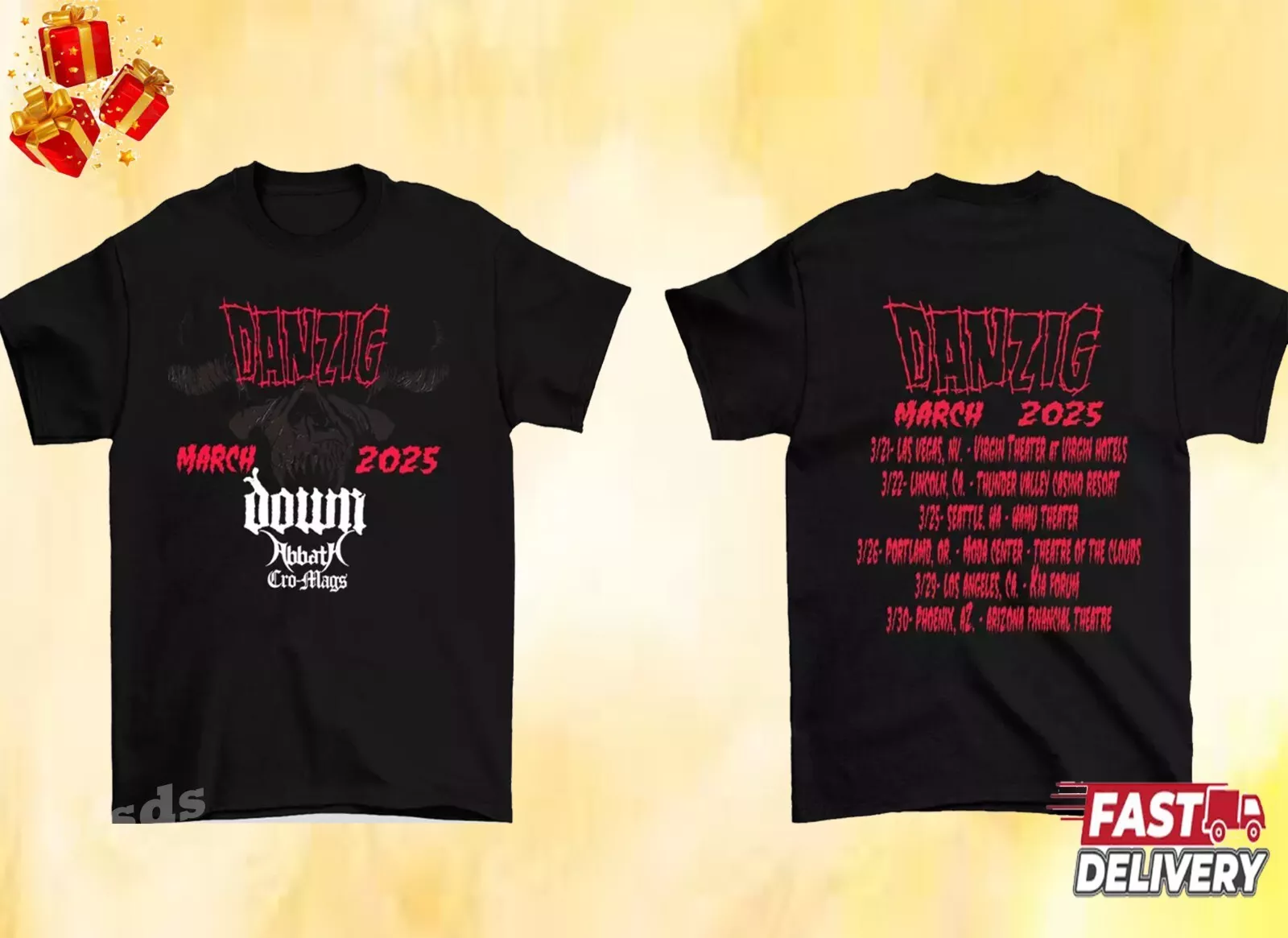 Danzig Tour 2025 US Down, Abbath, Cro-Mags, Danzig Tour 2025 T-Shirt ...