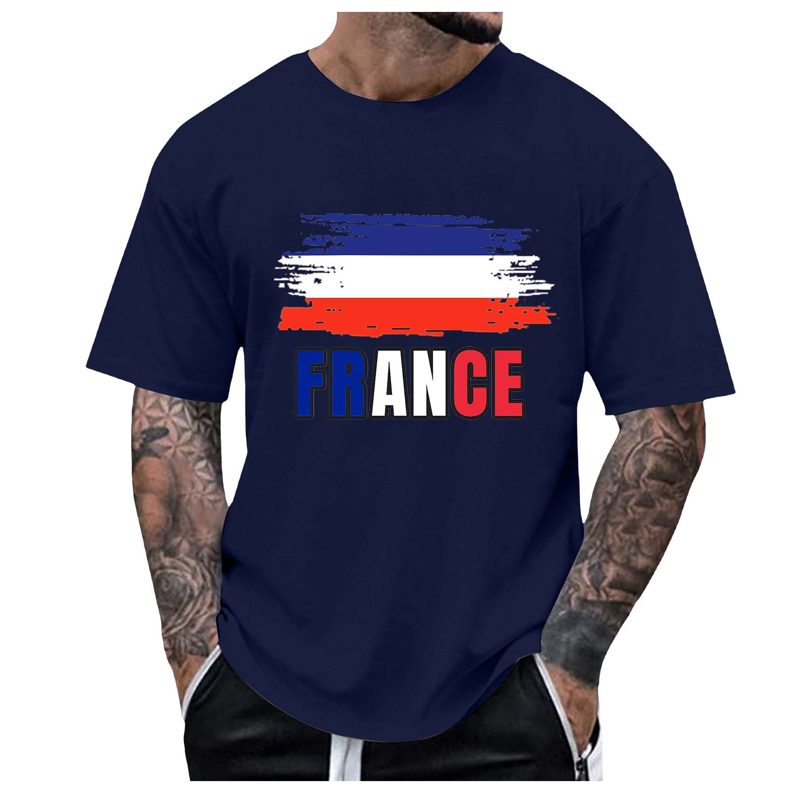 DaoAg Men's Spring And Summer Fashion Pure Color Printed Before The ...