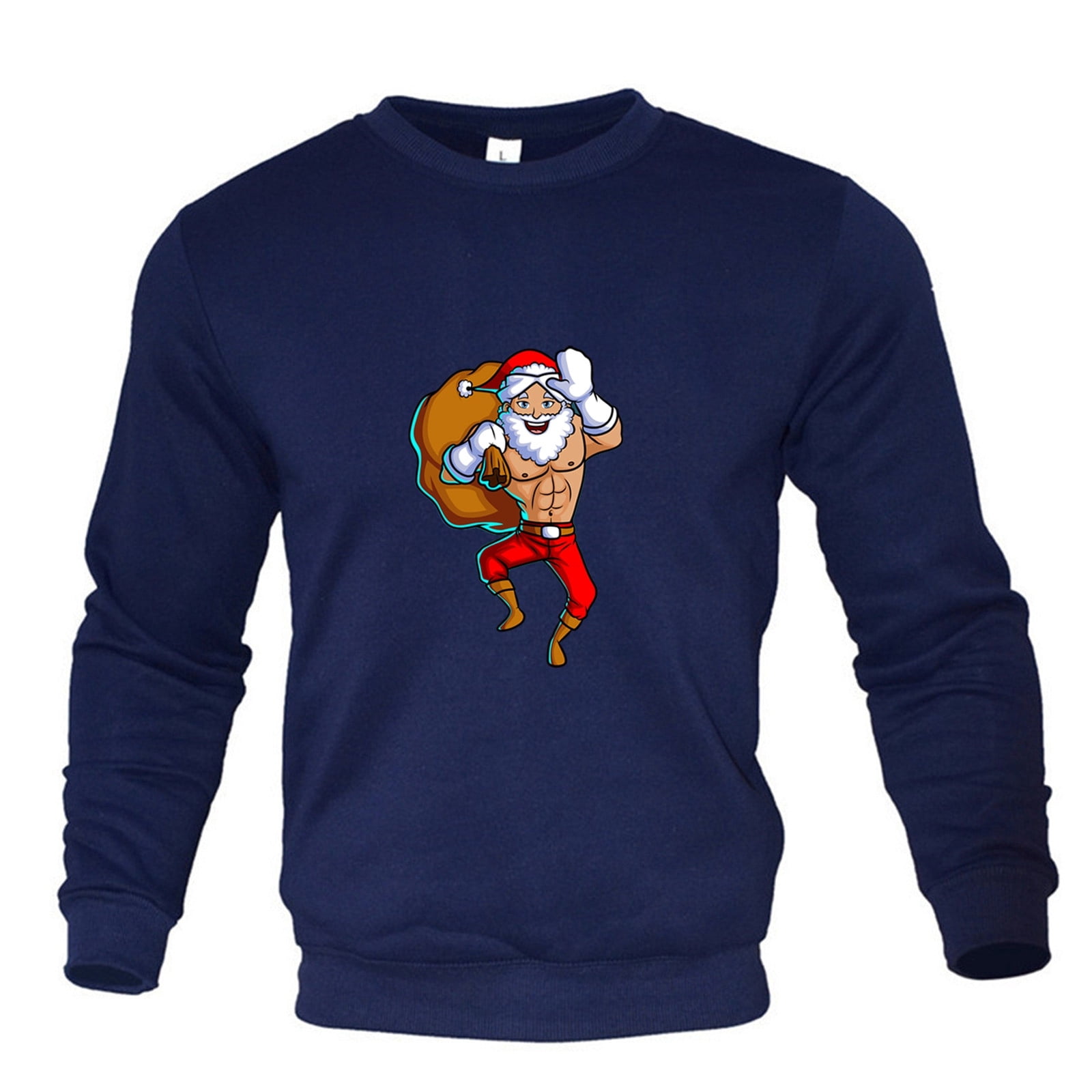 DaoAg Men's Winter Christmas Punk Style Long Sleeve T Shirt Crew Collar ...