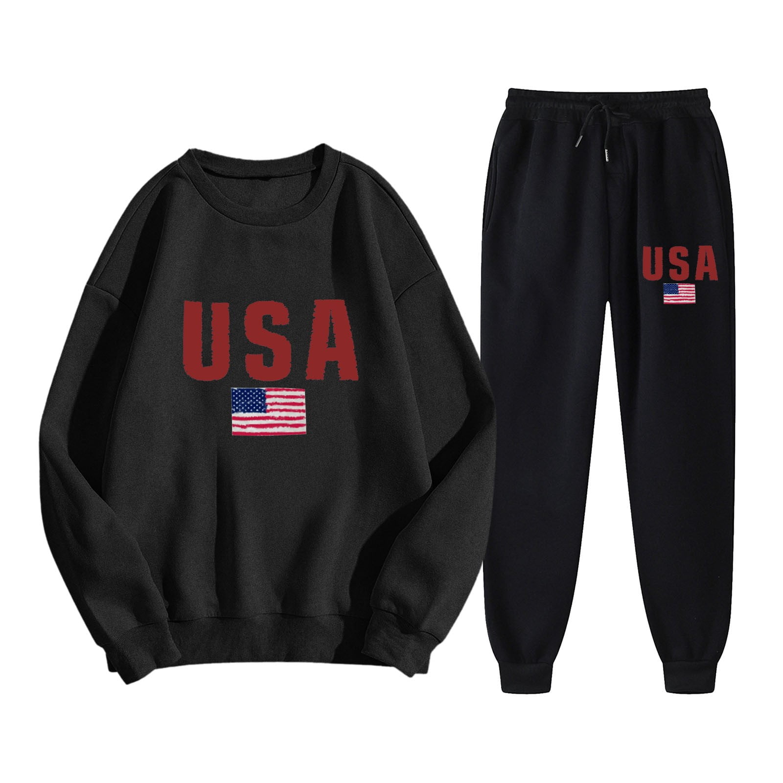 DaoAg Women Two Piece English Print Long Sleeved Sweatshirt 2 Peaces ...