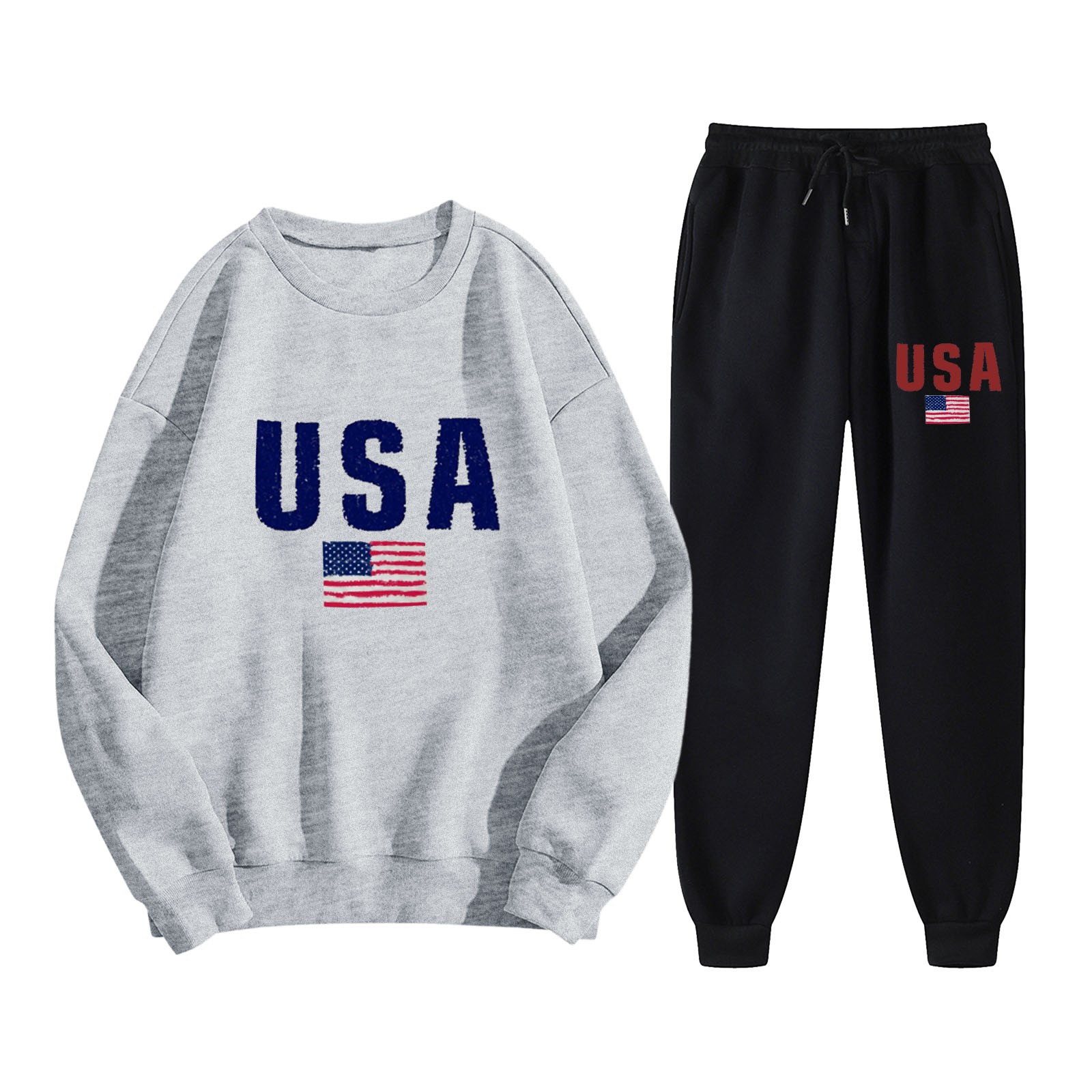 DaoAg Women Two Piece English Print Long Sleeved Sweatshirt 2 Peaces ...