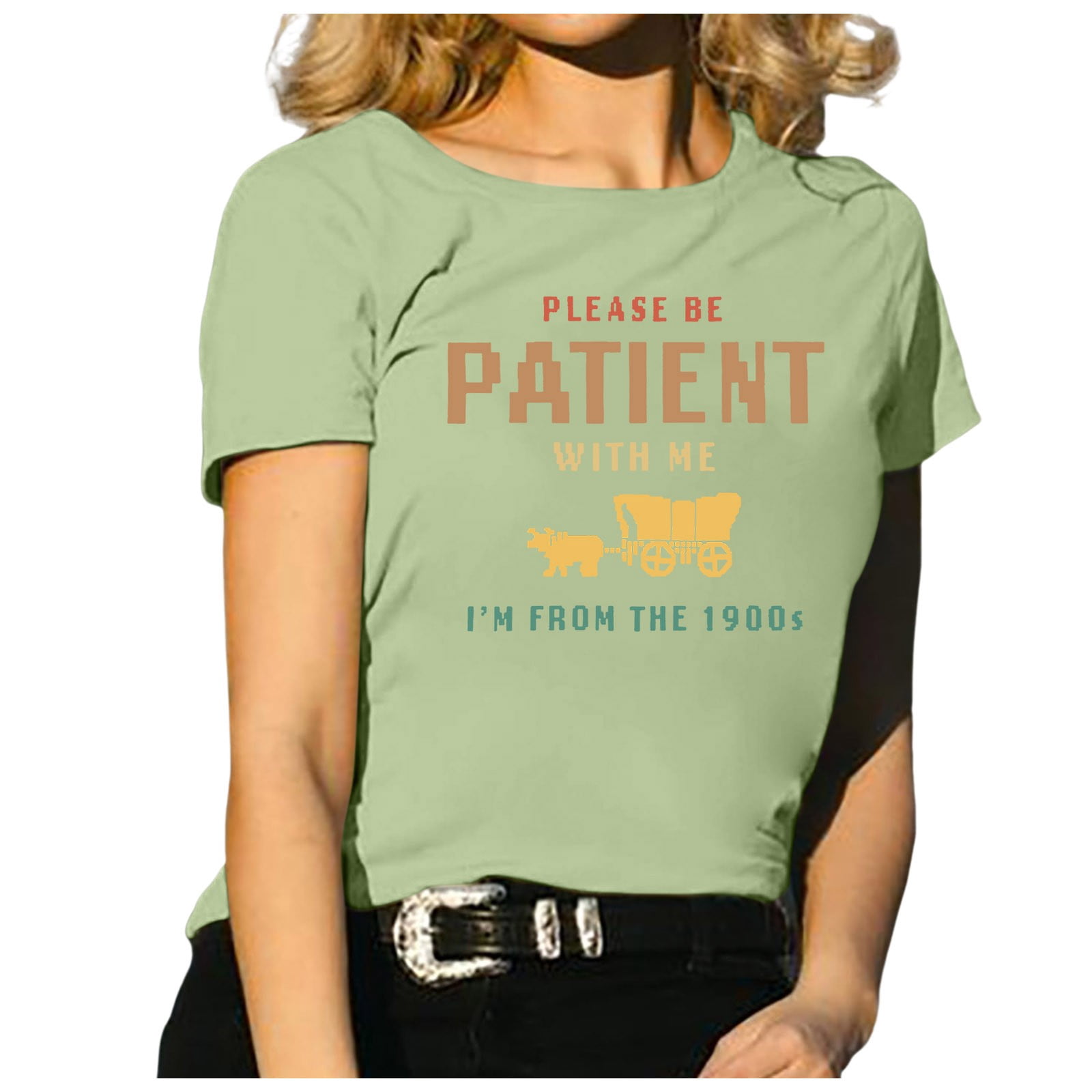 DaoAg Women's Funny Tshirts Please Be Patient With Me Im From The 1900s ...
