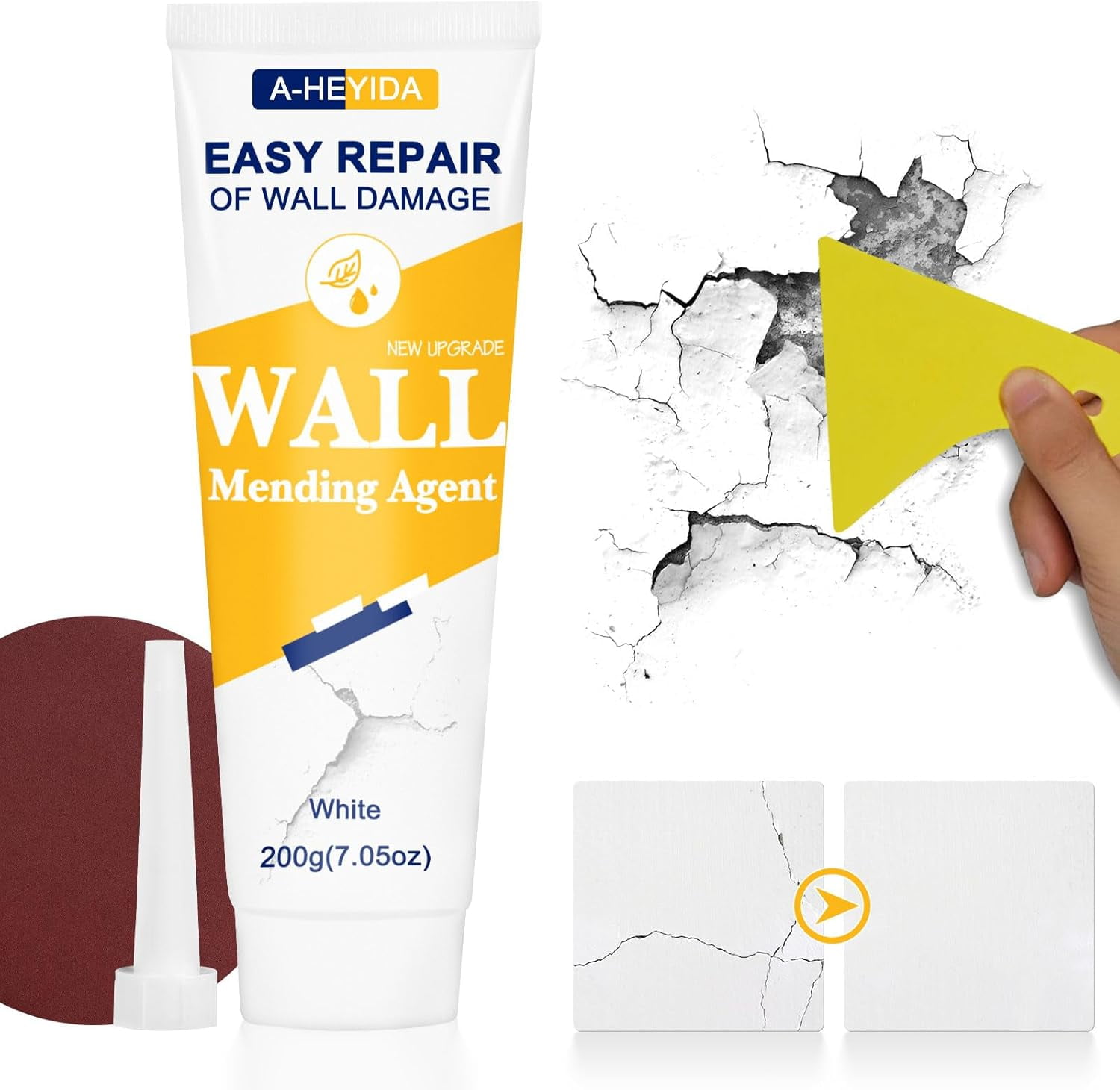 Daoboely Wall Mending Agent, White, Wall Filler, 400g - Walmart.com
