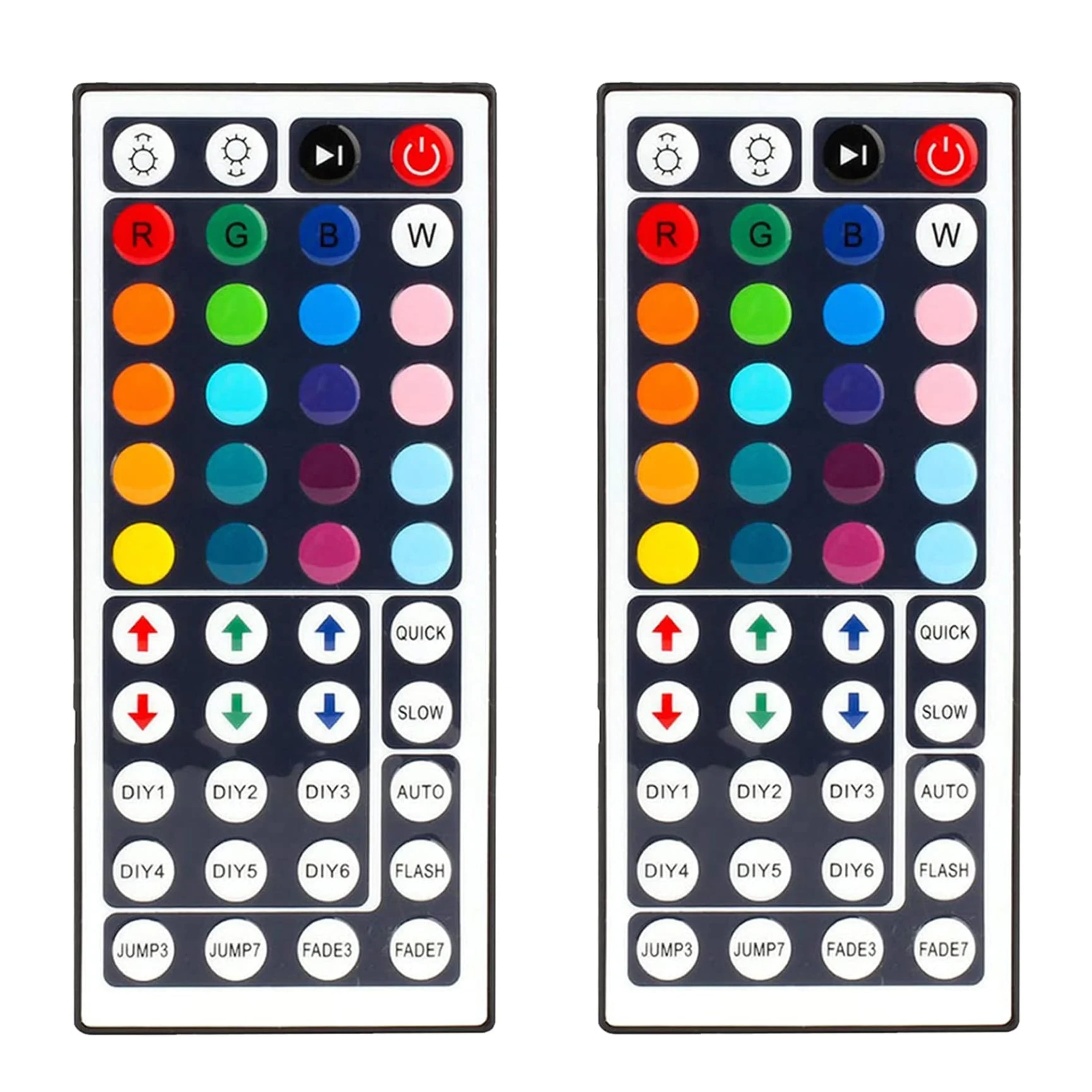 Daofin 2 Pack 44 Key RGB LED Strip Light Remote Controller Wireless ...