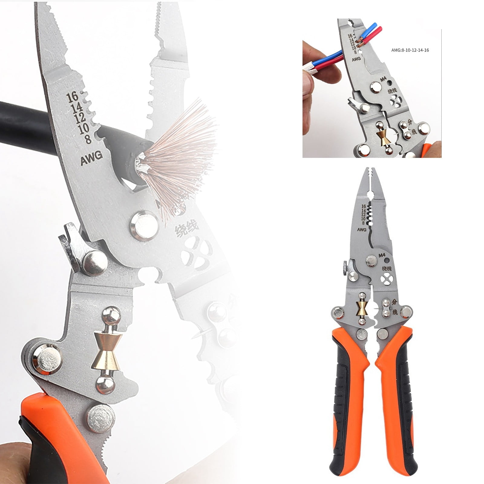 Daolelai 12 in 1 Multi-Function Wire Stripper and Cable Cutter ...