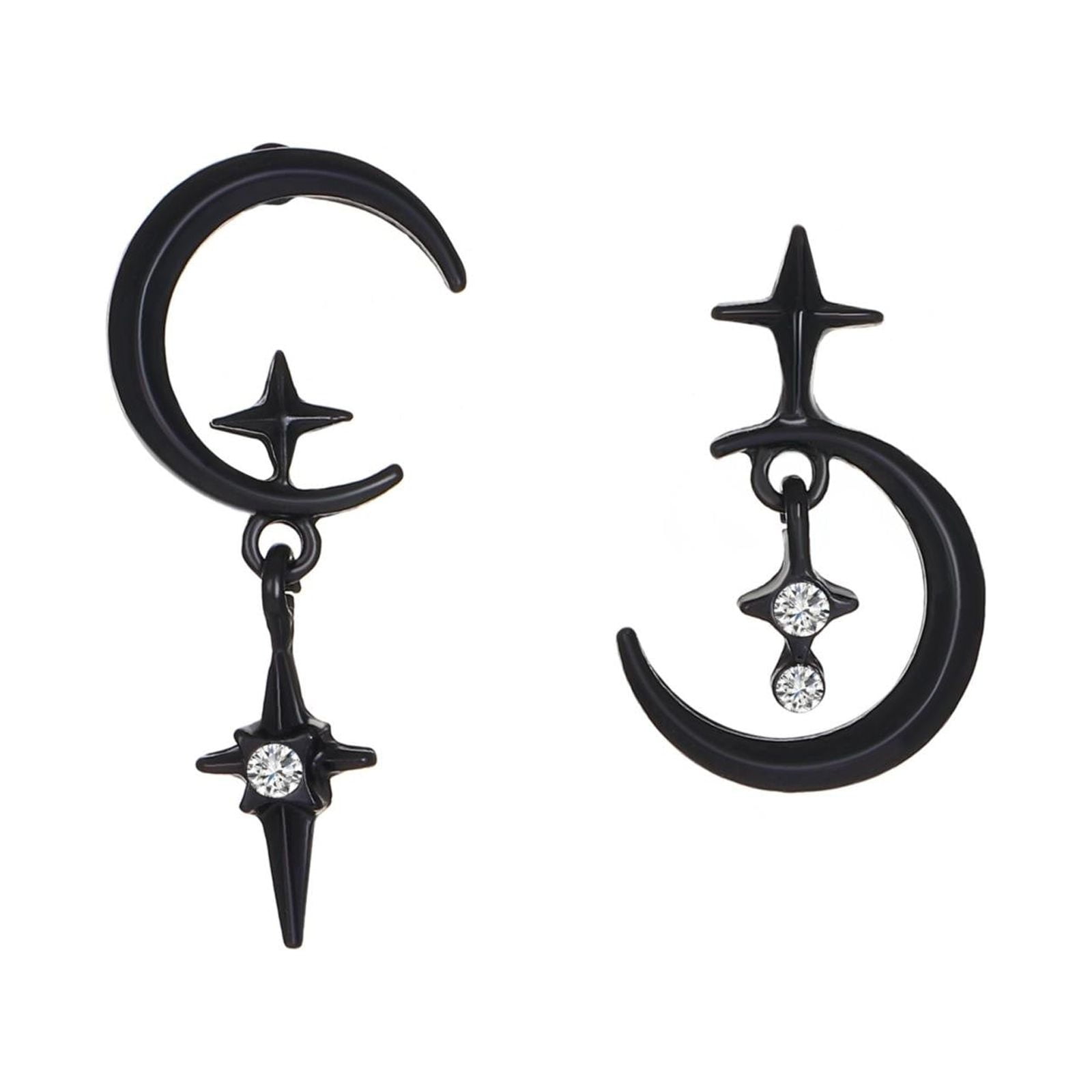 Daolelai Asymmetric Star and Moon Earrings - Walmart.com