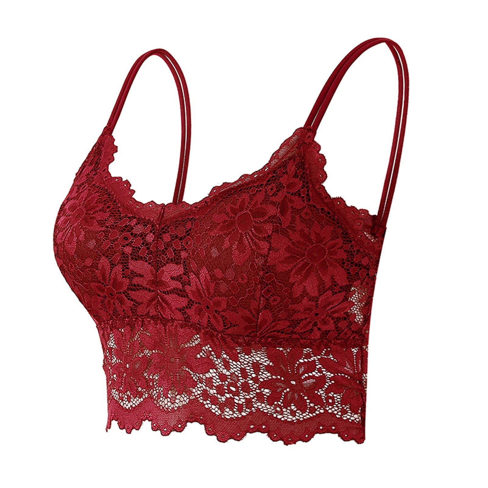 Daolelai Ladies Lace Wrap-Around Bra Top with Anti-Exposure Camisole ...