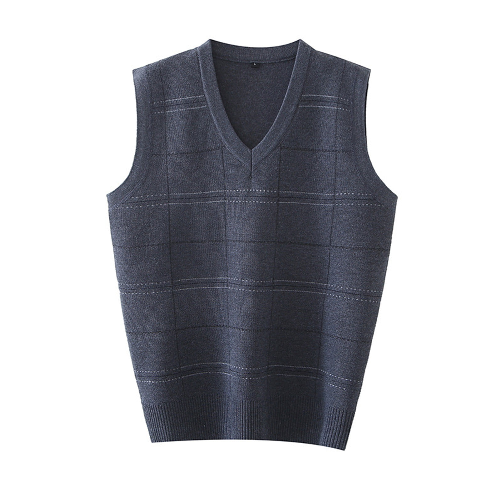Daolelai Men's Casual Fashion V-Neck Sleeveless Knitted Vest Sweater ...
