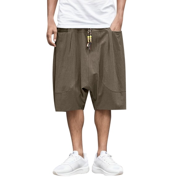 Daolelai Men's Chinese Style Loose Low Crotch Harem Pants - Walmart.com