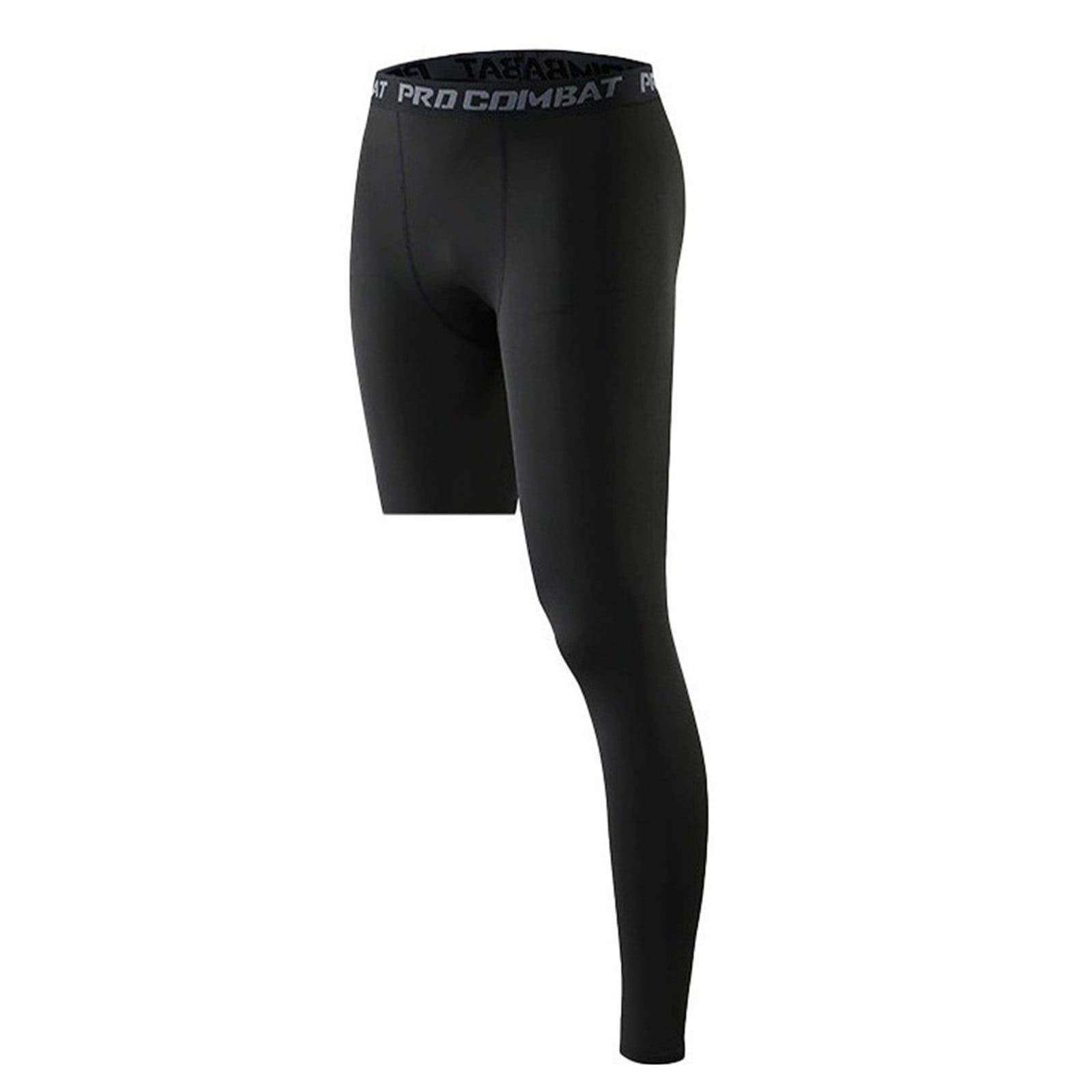 Daolelai Men's Tight Elastic One-Leg Fitness Trousers Short Leg Nine ...