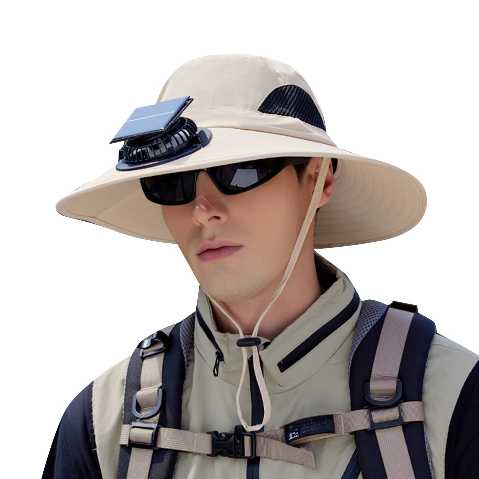 Daolelai Men's and Women's Solar Fan Sun Protection Bucket Hat with ...