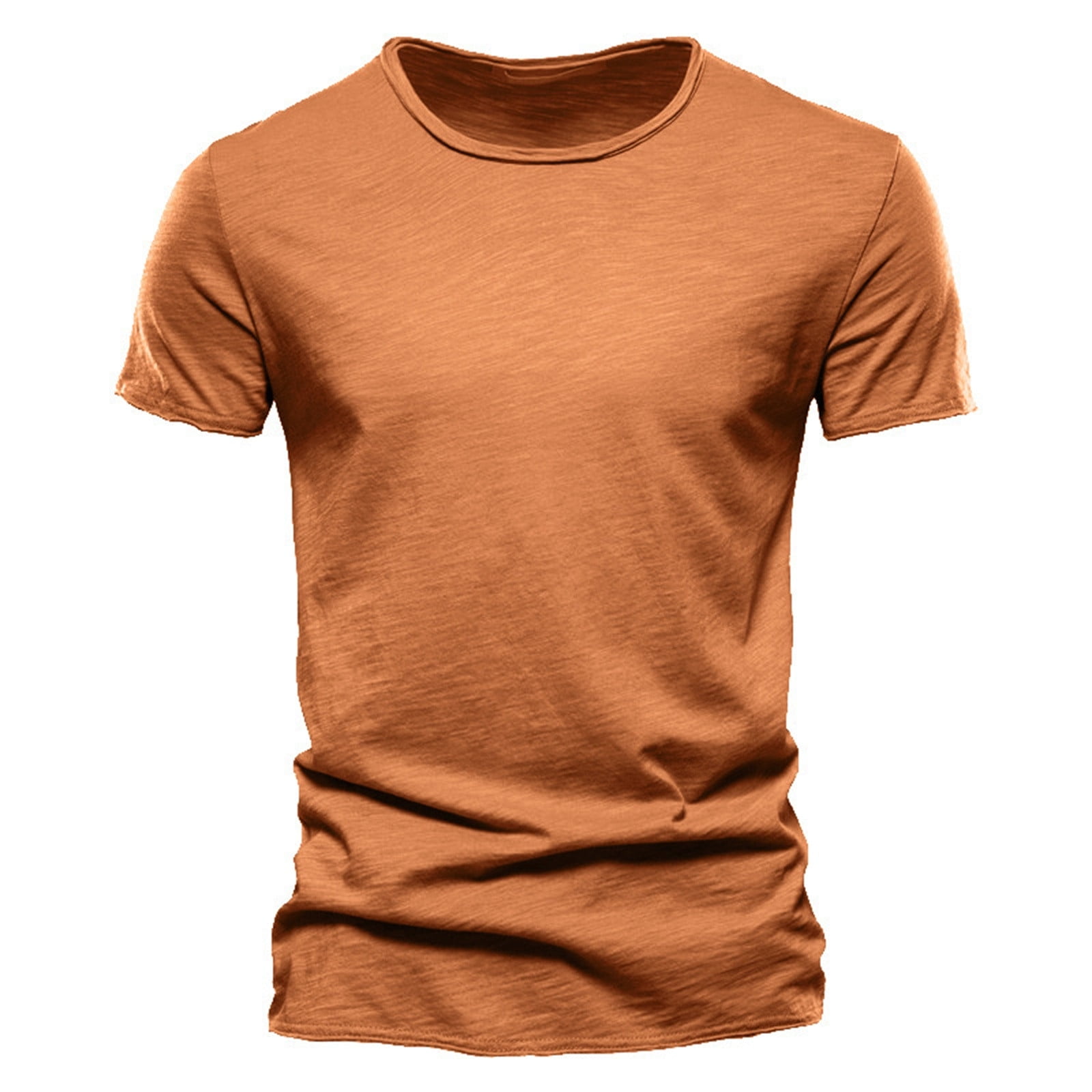 Daolelai Summer Foreign Trade Men's New Solid Color Bamboo Cotton Round ...