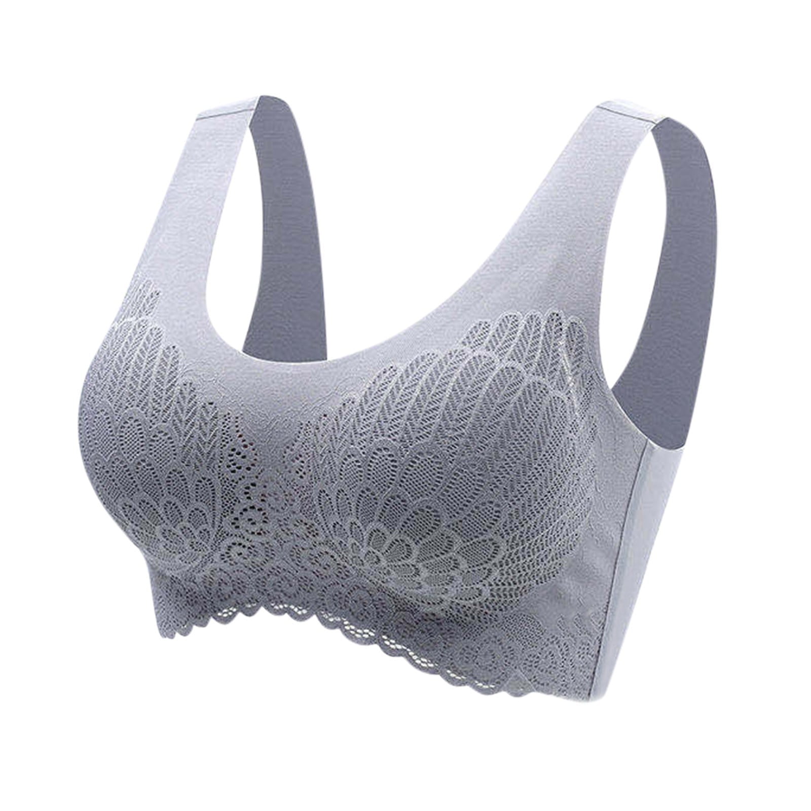 Daolelai Women's Rimless Underwear Push-Up Sleep Bra Latex Bar ...