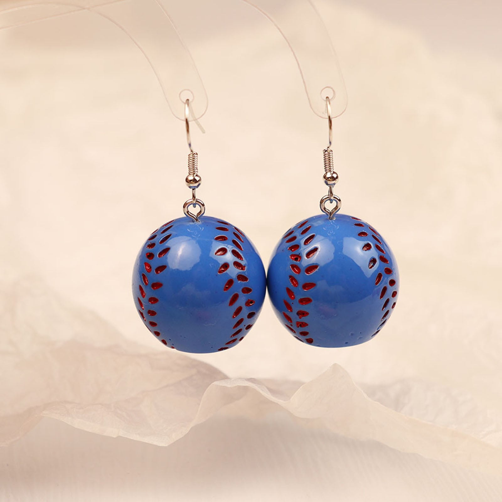 Daopwlkom Small Hoops Earrings For Women Fun 3d Tennis Baseball Football Earrings Creative