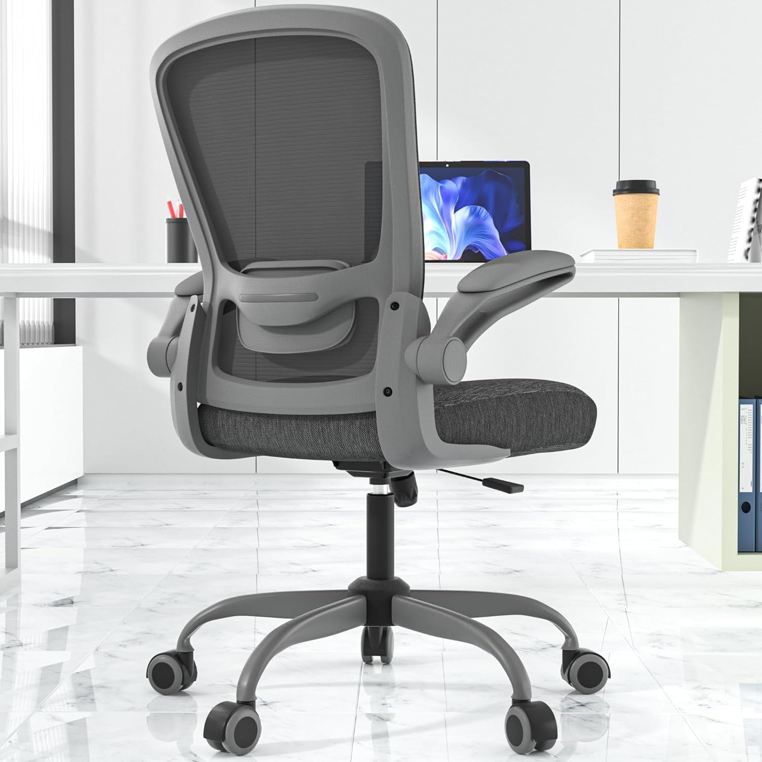 Daoyouwu Ergonomic Office Chair - BIFMA Certified, Flip-up Armrests ...