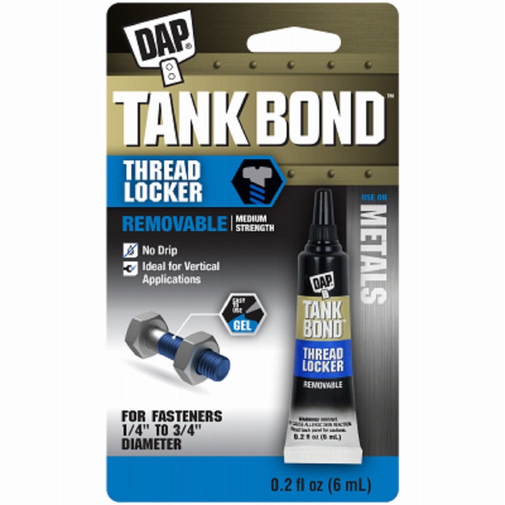 Dap 00165 Tank Bond Removable Gel Thread locker, Blue, 6 ML, Each ...