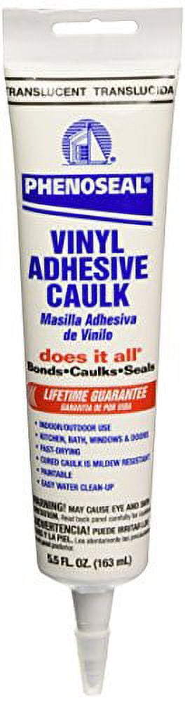 Dap 01101 Translucent Phenoseal Vinyl Adhesive Caulk 5.5-Ounce ...