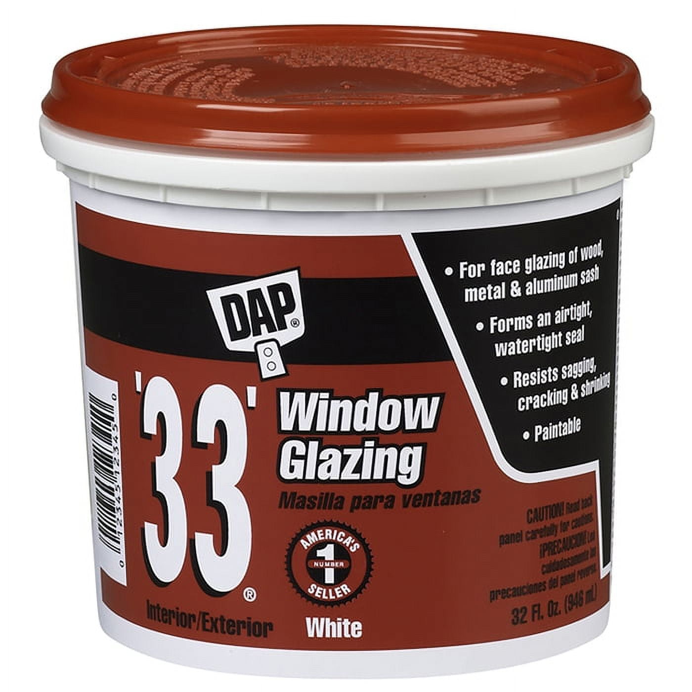 DAP Glazing Compound, 1-Quart, White, Painting Supplies, Wall Surface ...
