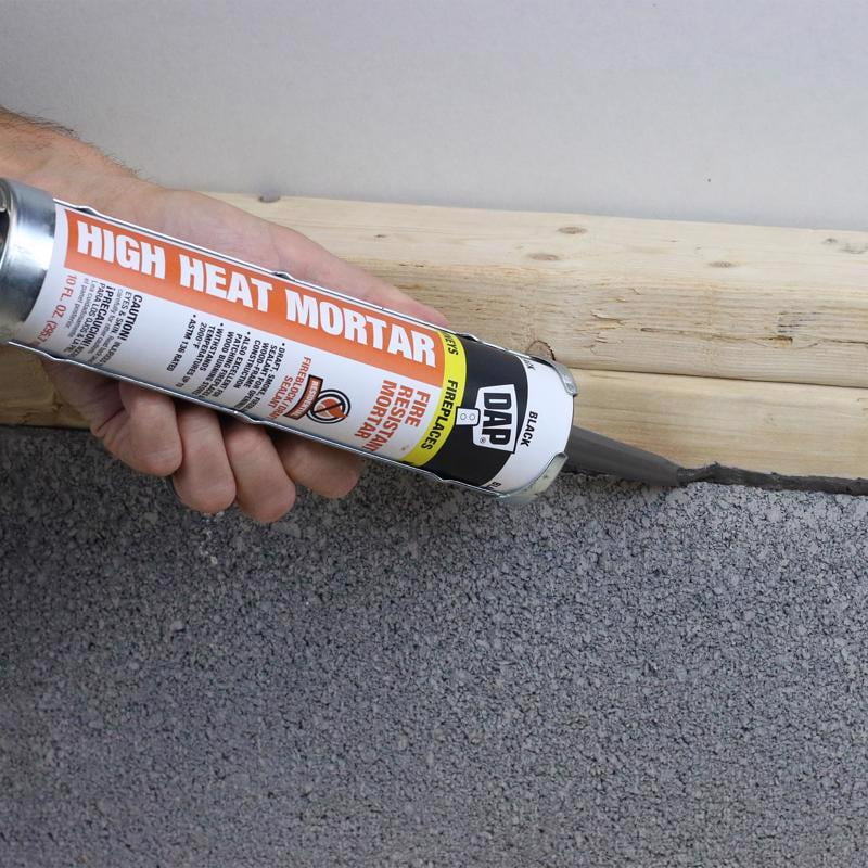 Dap 18854 High-Heat Sealant Mortar, 10.1 fl-oz, Tube, Black, Paste ...