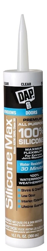 Dap 7079808791 Silicone Max Premium All Purpose 100% Silicone, Clear ...