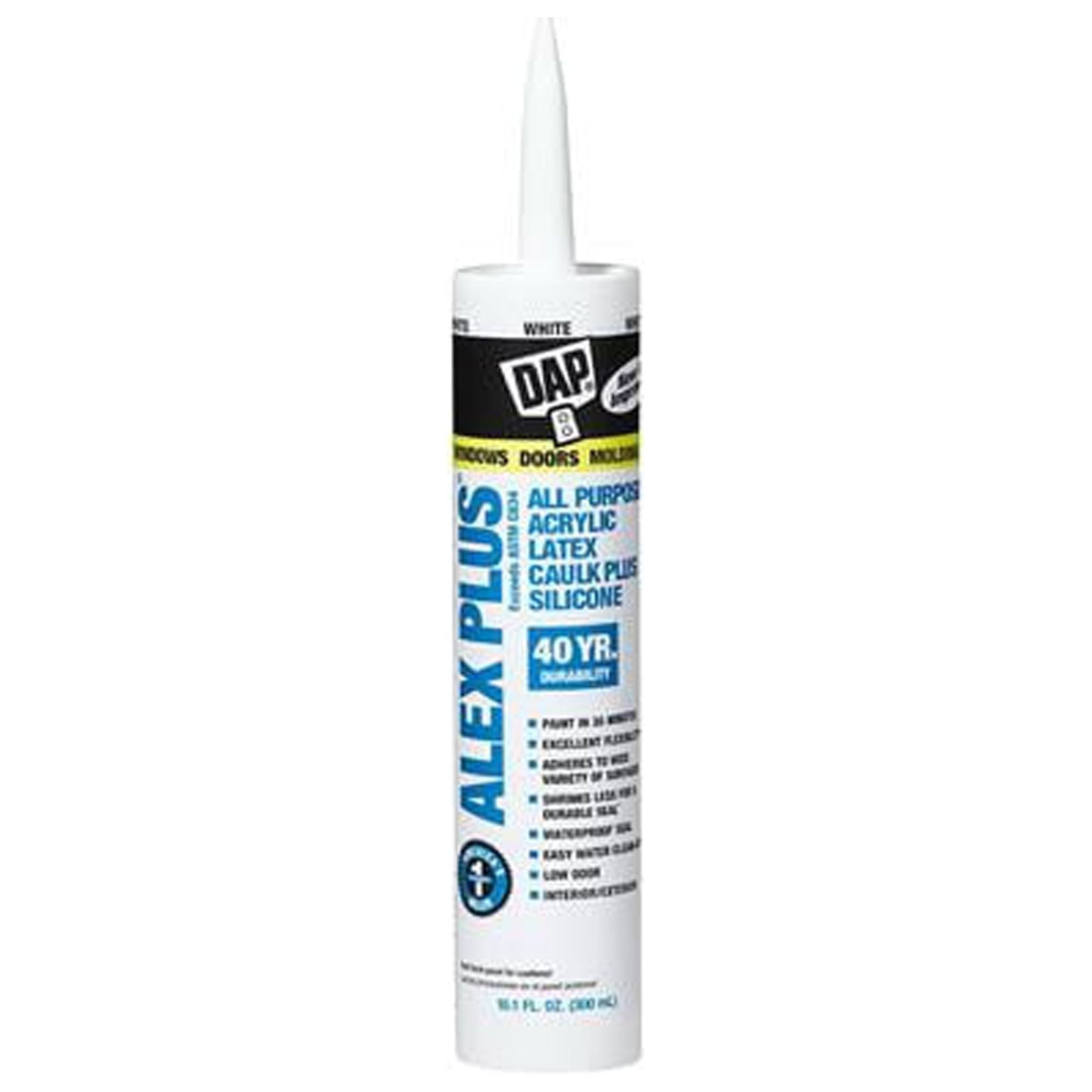 Dap Alex Plus All Purpose Acrylic Latex Caulk, Paintable, Indoor ...