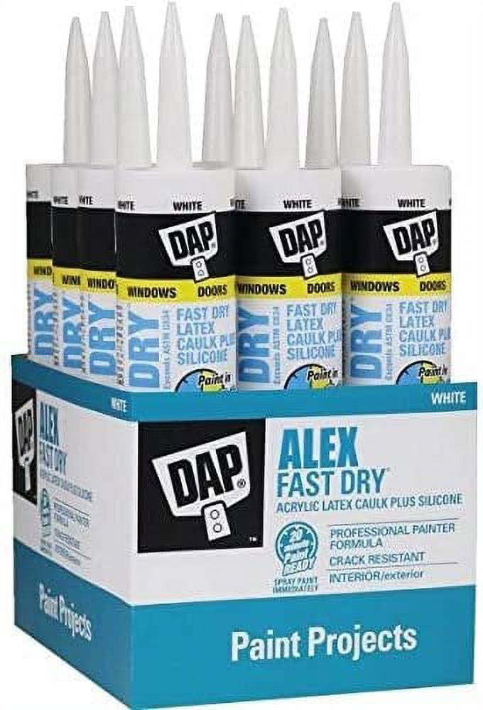Dap Inc 18425 10.1 oz. Alex Fast Dry Acrylic Latex Caulk Plus Silicone ...