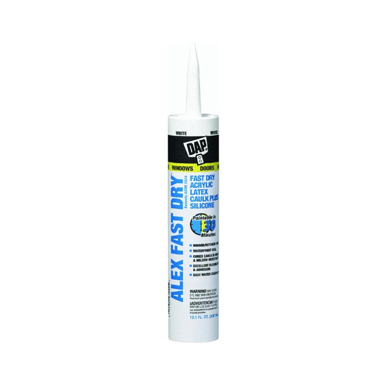 Dap Inc 18425 10.1 oz. Alex Fast Dry Acrylic Latex Caulk Plus Silicone ...