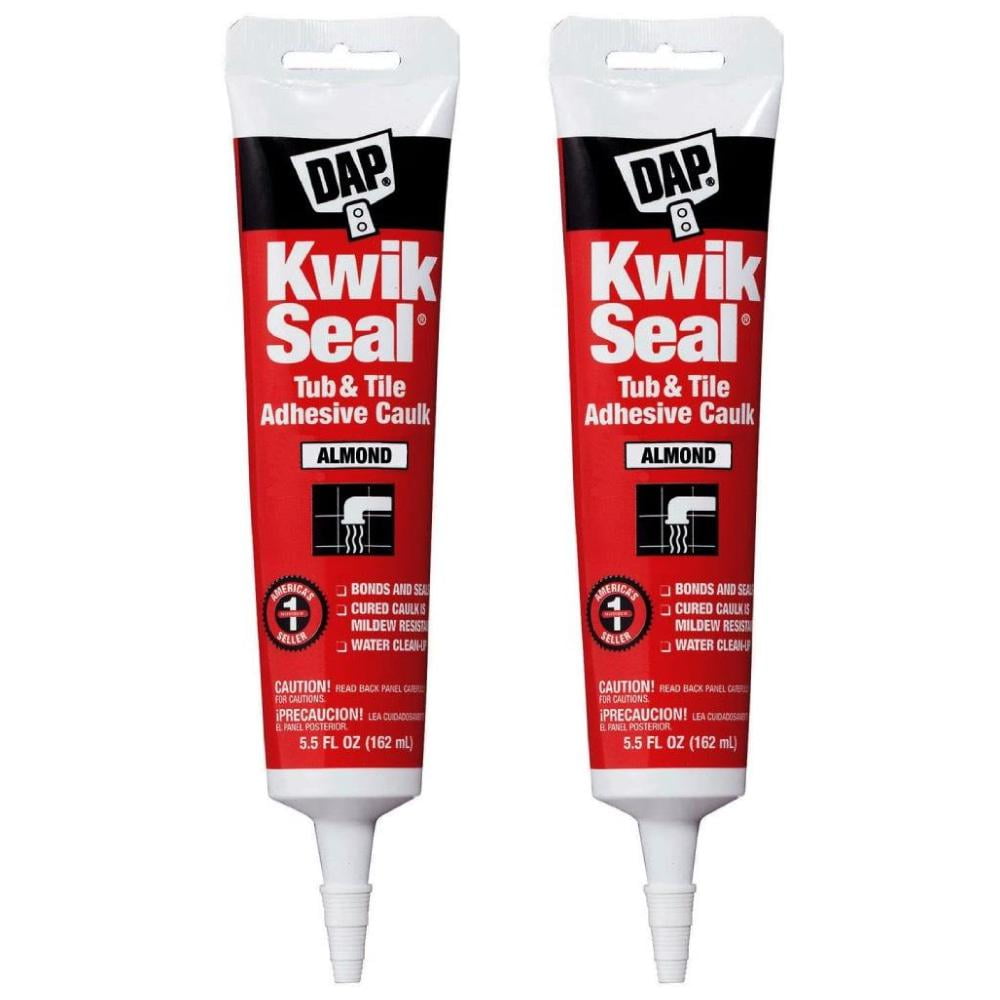 Dap Kwik Seal Adhesive Caulk Waterproof Seal Kitchen Bath 5.5 oz Almond ...