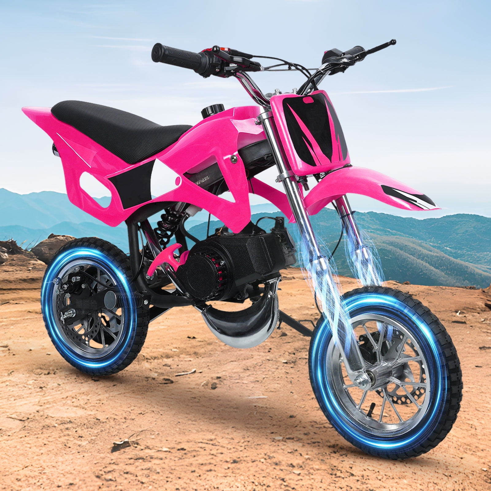 Dapmiu 49CC 2-Stroke Youth Dirt Bike - 1.25KW Max Power & Aluminum Rims ...