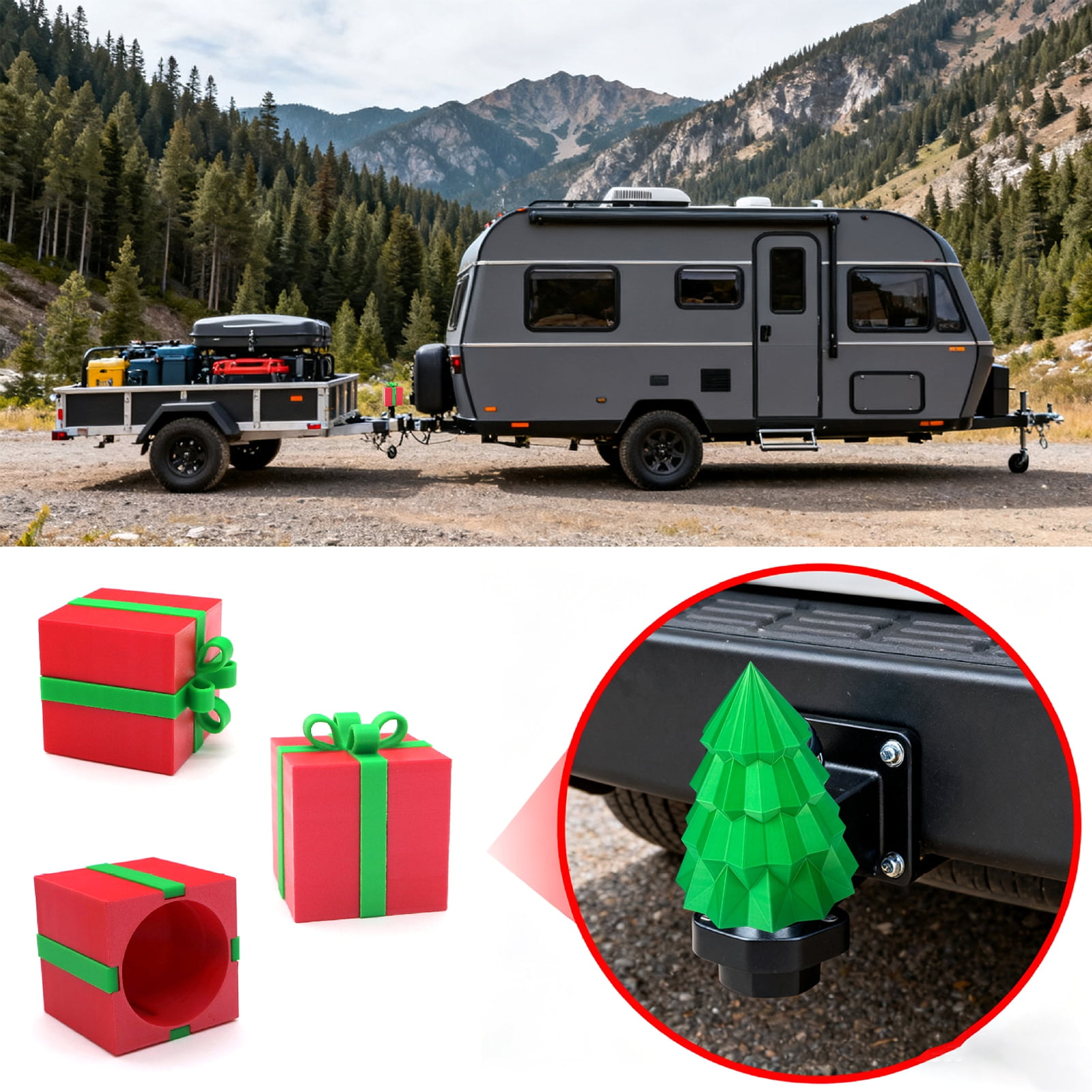 Dapmiu Christmas Hitch Cap Cover Trailer Coupling Hitch Ball Cover Cap ...