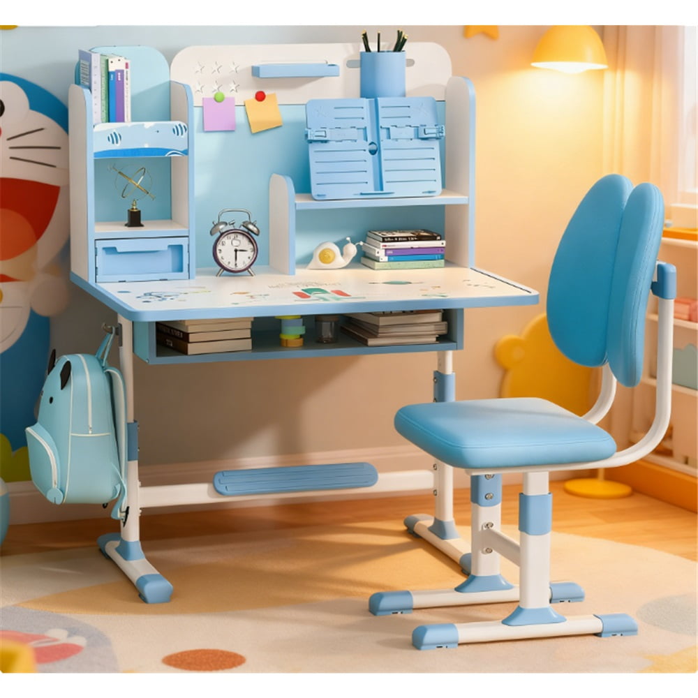 Dapmiu Kids Study Desk with Storage & Hanging Features, Footrest Design ...
